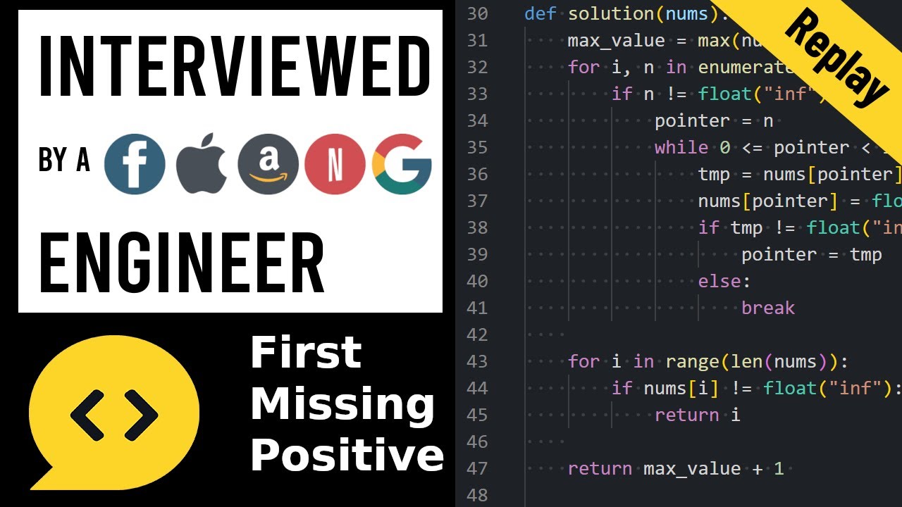First Missing Positive: Python Interview with a FAANG Engineer