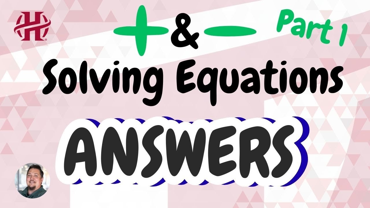 Pre-Algebra + & - Solving Equations Worksheet #1