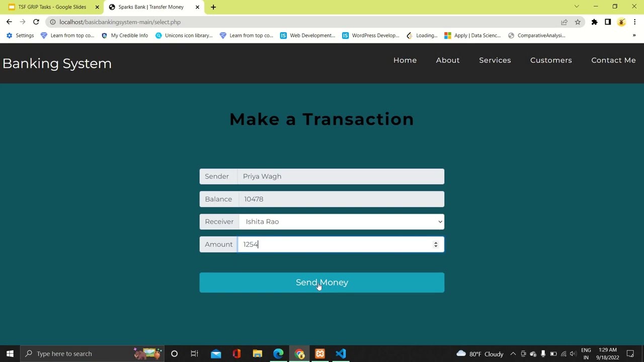 Project #7   Basic Banking System