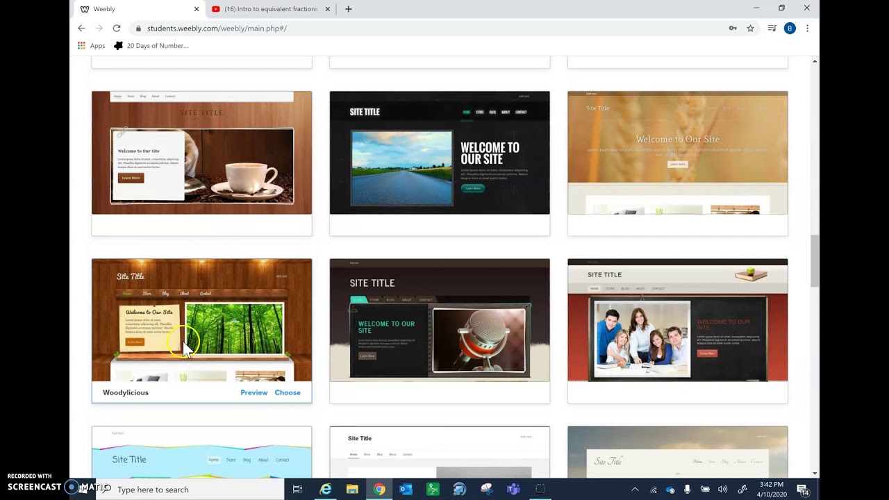 Weebly Student Account Tutorial #1