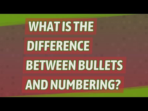 What is the difference between bullets and numbering?