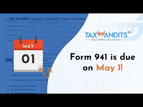 IRS Form 941 for First quarter is due on May 1,2023!