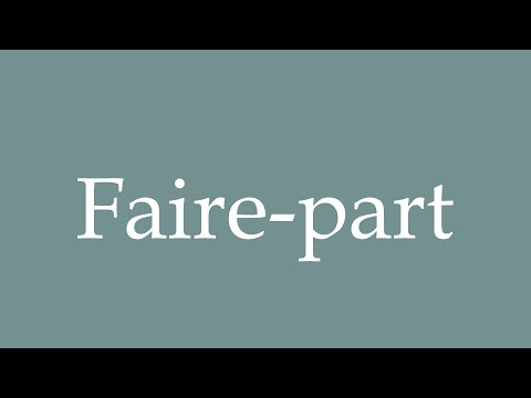 How to Pronounce ''Faire-part'' (Announcements) Correctly in French