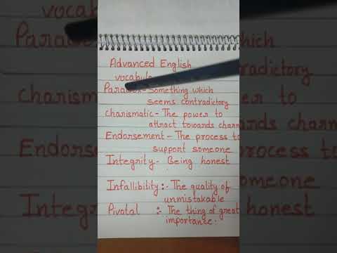 Advanced English vocabulary with Hindi meaning#Paradox#Charismatic#Endorsement#Integrity#Shorts