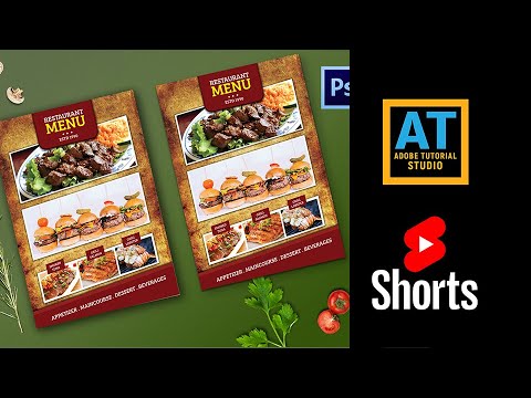 Create Restaurant menu design in Photoshop #shorts