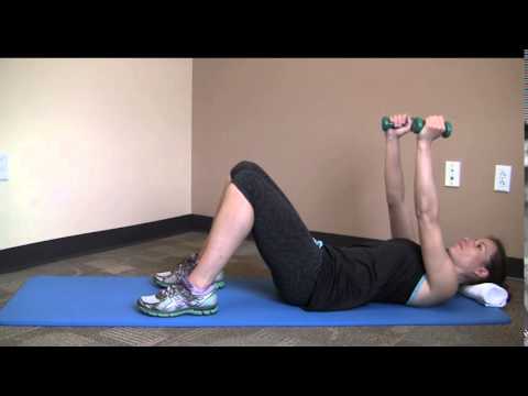 Supine Scapular Protraction om Flexion With Dumbbells