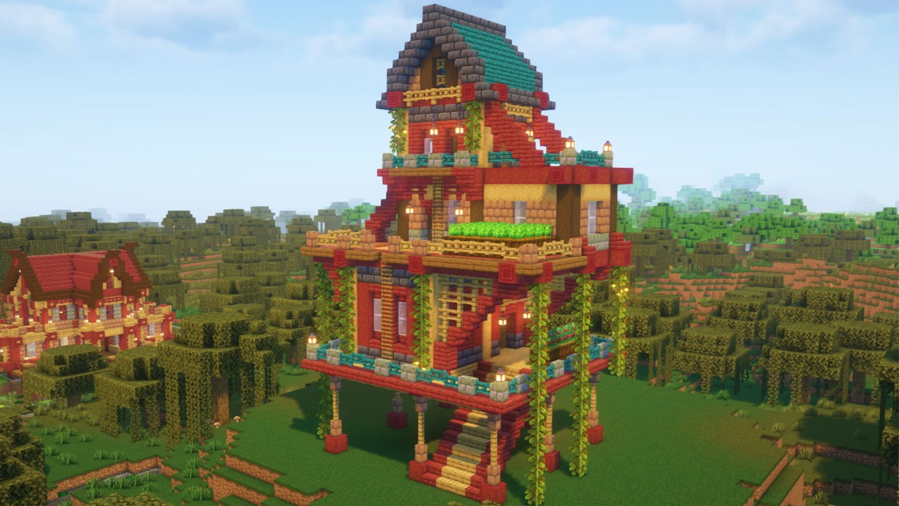 How to build Mangrove House - Minecraft Tutorial - Minecraft Builders