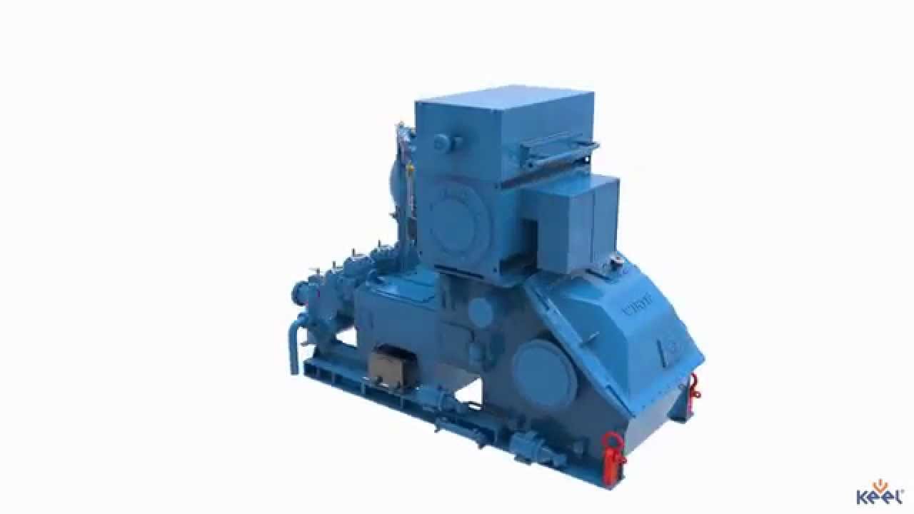 Mud pump used on an offshore drilling rig. 3D model (HD version)