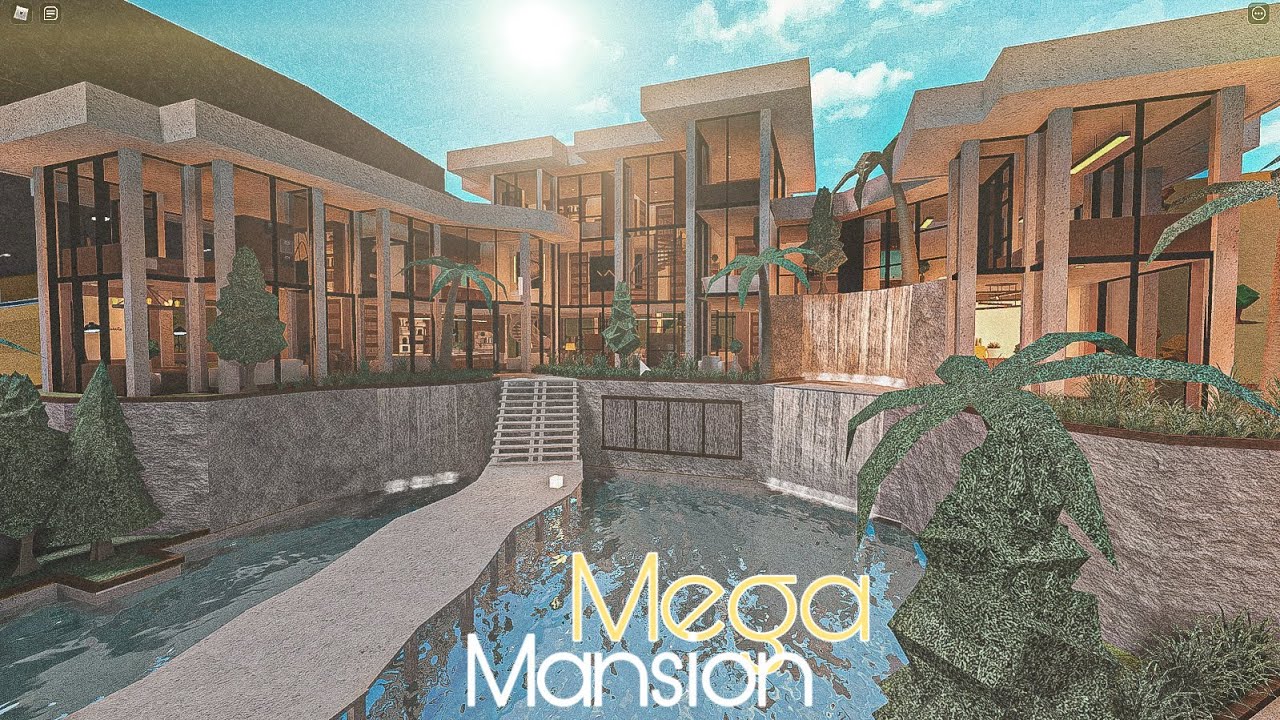 Roblox Bloxburg Mega Mansion Build | Modern Warm House (No Large Plot)