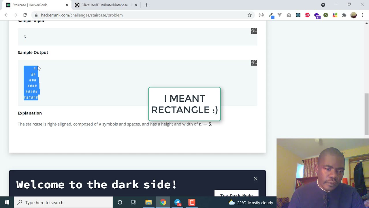 Hackerank Staircase algorithm using JavaScript