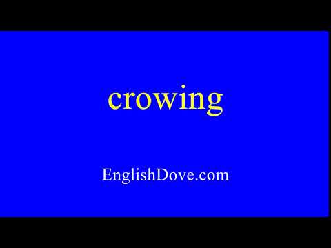 How to pronounce crowing in American English.