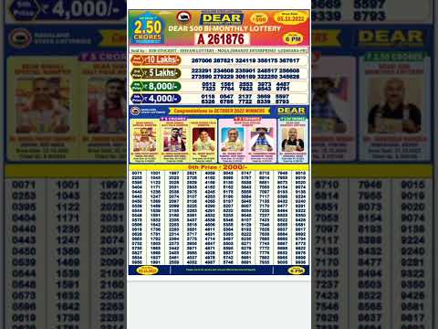 Dear 500 BI Monthly Lottery Result 06:00 PM - 05/11/2022 Today - Subscribe Live Result #shorts