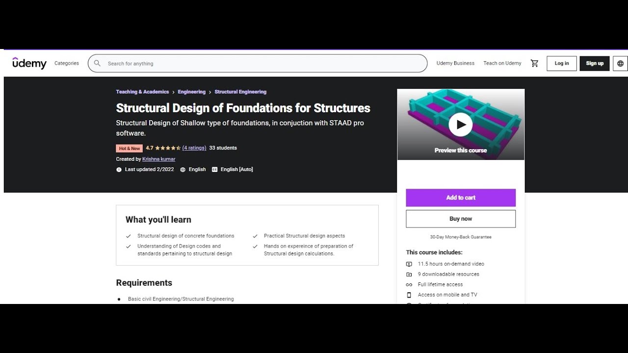 Online Course for Structural Design of Foundations