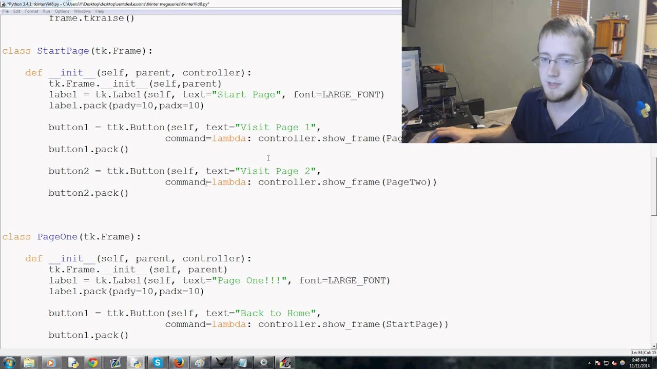 Organizing our GUI window - Tkinter tutorial Python 3.4 p. 8