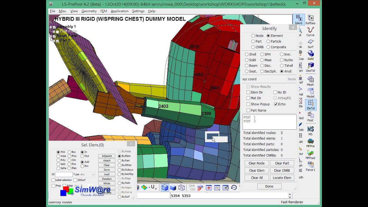 LS-PrePost Workshop01 - Identifying Objects