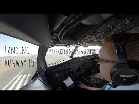 Approach and landing runway 10 Marrakech Menara airport (RAK GMMX)