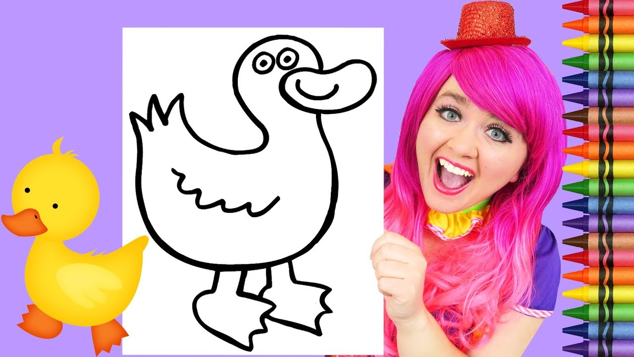 Coloring A Duck Cute Animals Coloring Page Crayola Crayons | KiMMi THE CLOWN