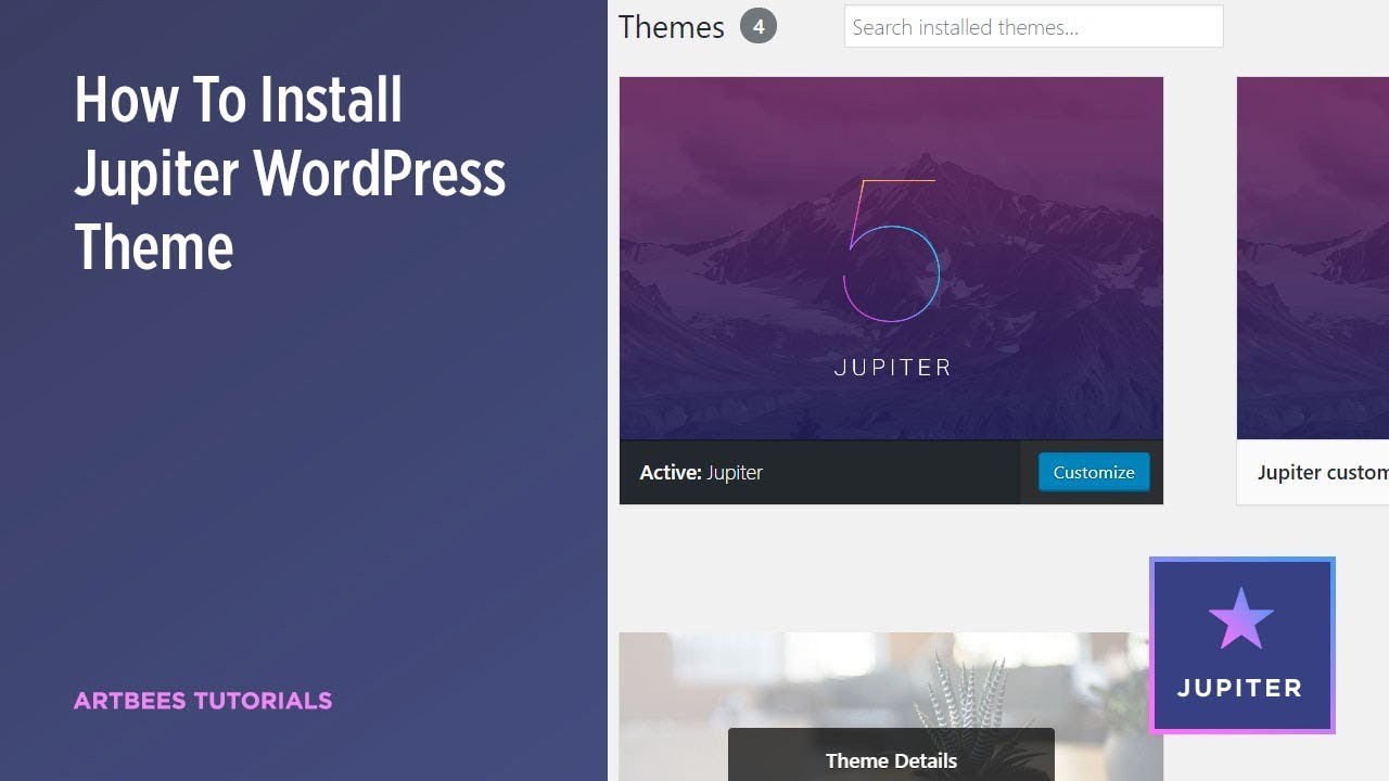 Installing the Jupiter Theme
