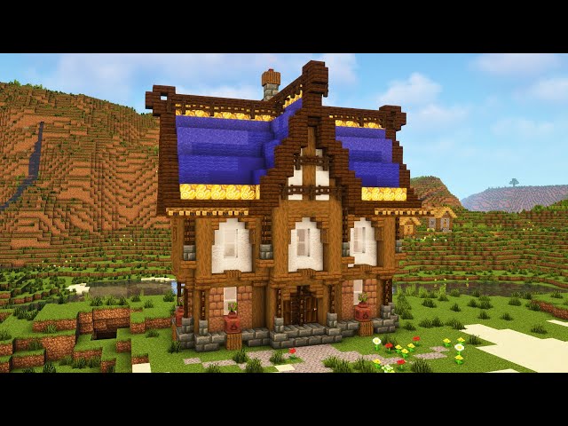 Azure Hollow 🏡 Fantasy House Download & Tutorial Minecraft Map