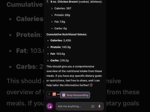 Copilot Chat GPT-4 To Find Cumulative Daily Nutrition
