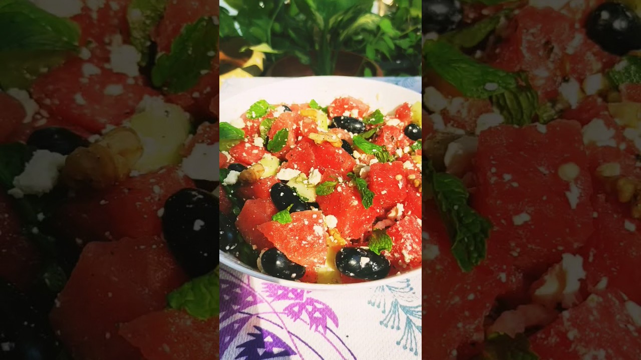 Refreshing watermelon feta cheese salad #shorts #shortvideo #watermelon #salad @dgsplatter2022