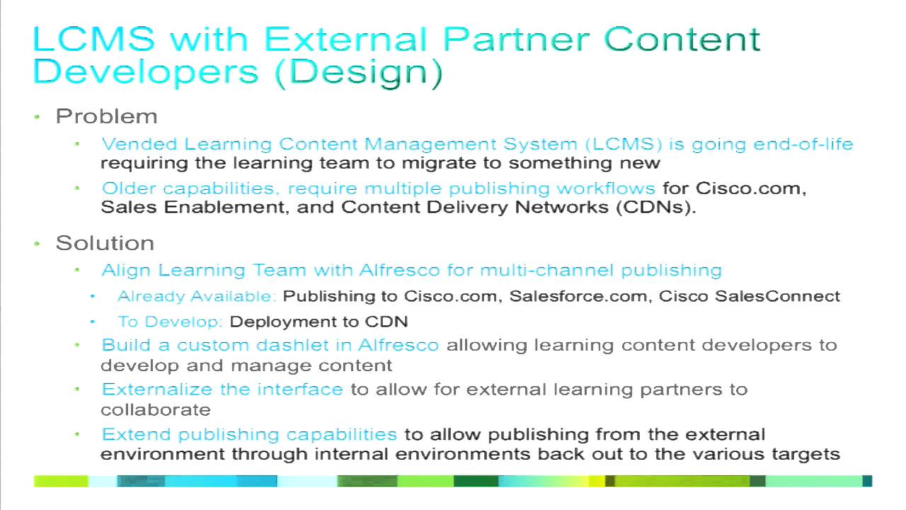 Alfresco Summit 2014: An Architecture for Success: Cisco’s Business Applications on Alfresco