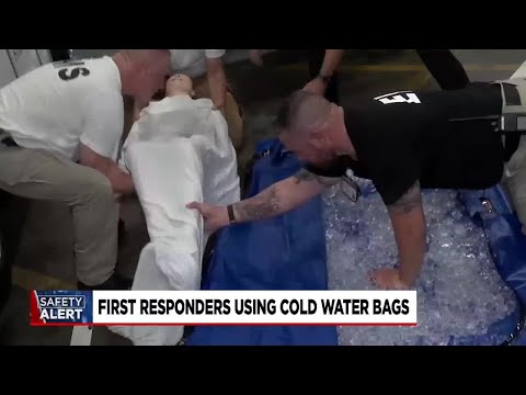 First Responders using cold water bags amid extreme heat