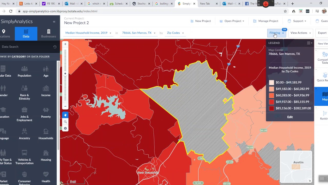 SimplyAnalytics Map Function