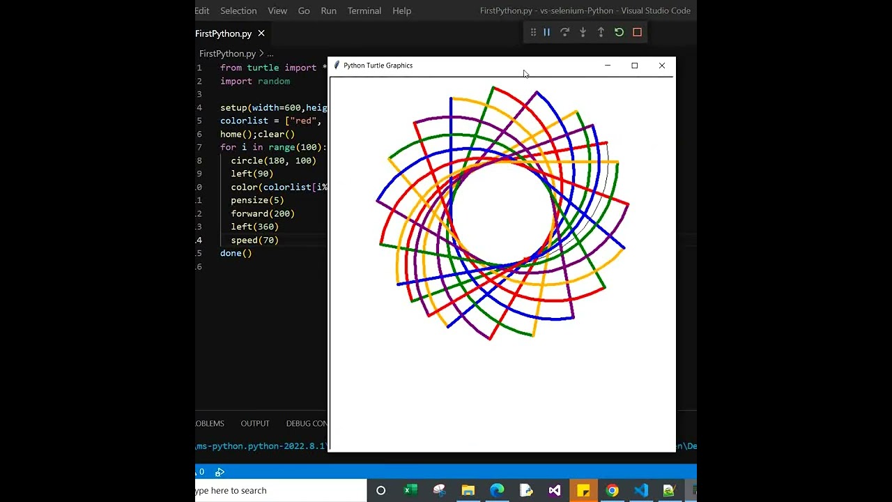 Cool Amazing Design Using Python circleTurtle Graphic