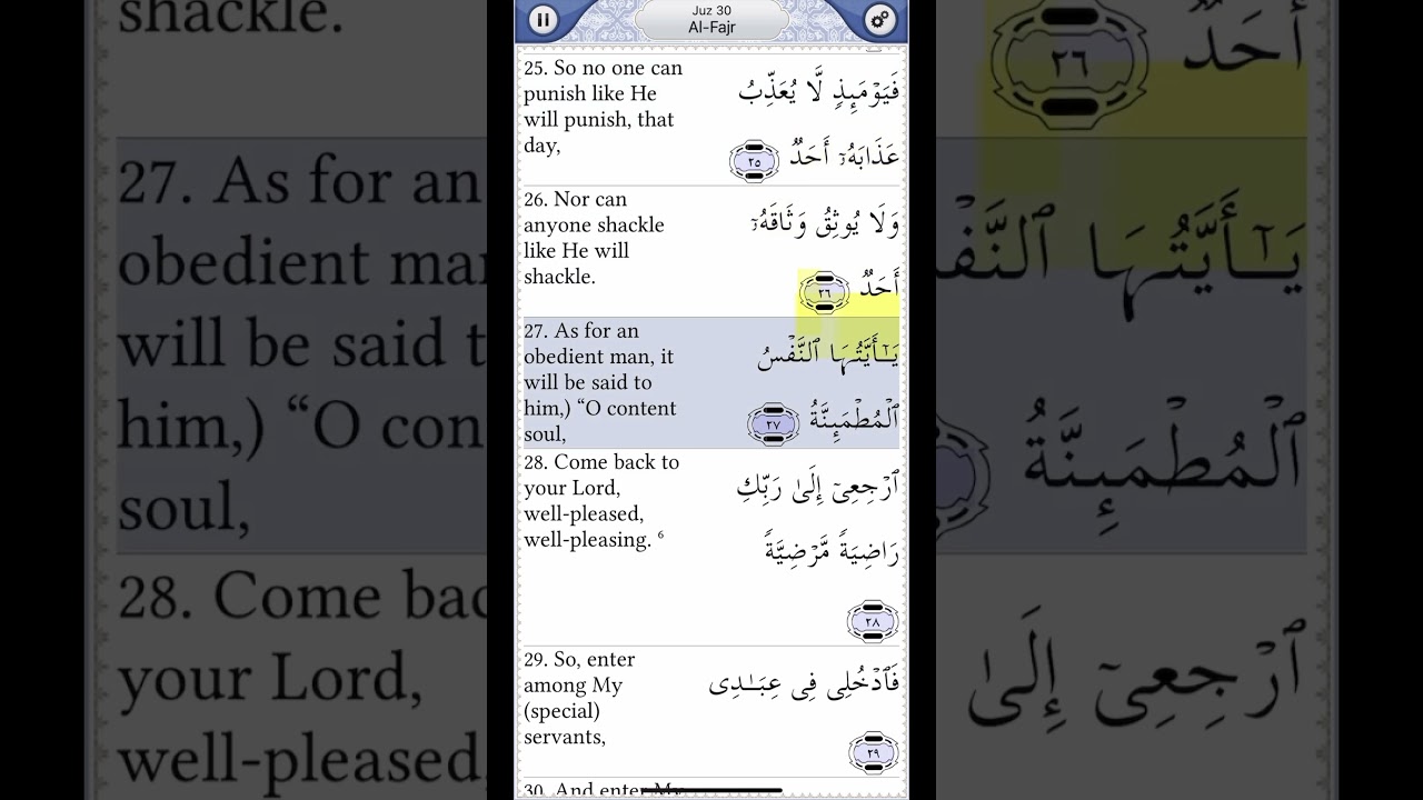 Surah 89 Al Fajr verses 25 to 30 surah89