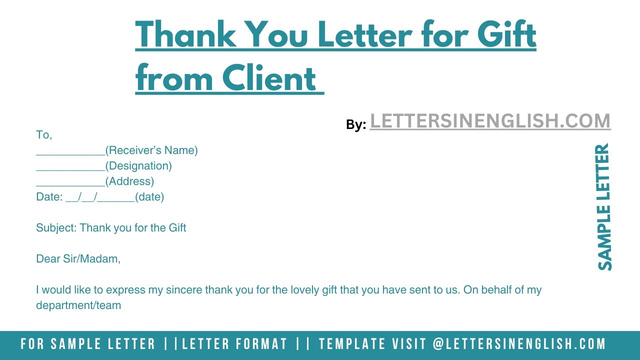 Thank You Letter For Gift From Client