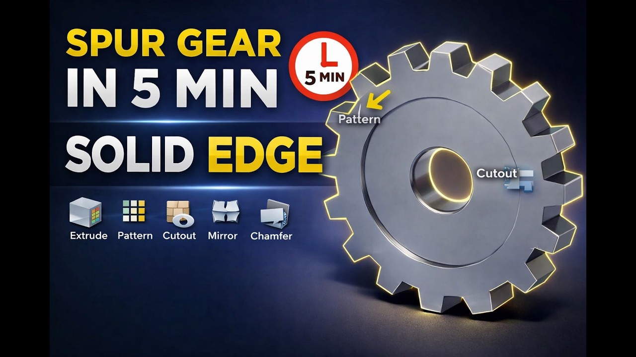 Solid Edge Tutorial for Beginners | Spur Gear in 5 min
