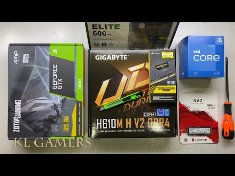 intel Core i5 12400F GIGABYTE H610M H V2 DDR4 CORSAIR VENGEANCE LPX ZOTAC GTX1650 Gaming PC Build