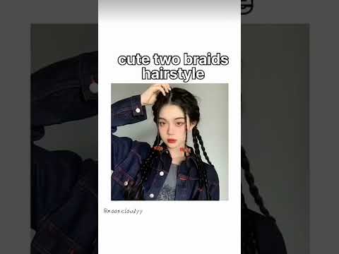 cute two braids hairstyle🎀🌸#hairstyle#braids#trend