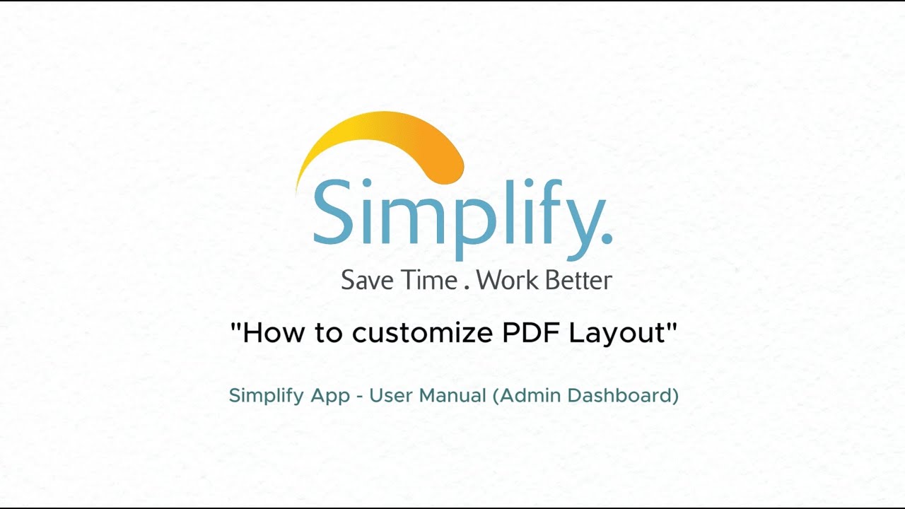 Simplify Web Admin Dashboard - How to Costumize PDF Layout on Settings Page