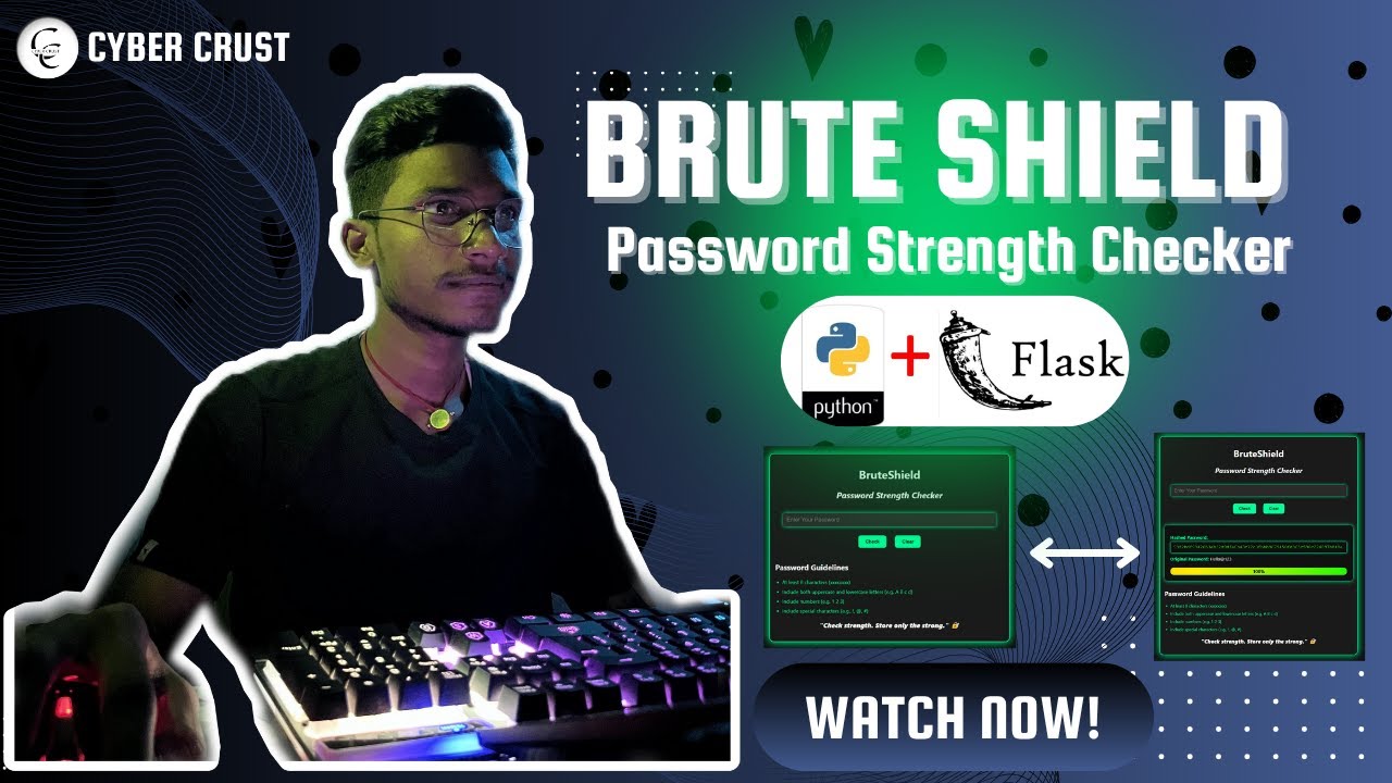 BruteShield  | Build a Cyberpunk Password Strength Checker  (Full Tutorial + Source Code) | Project2