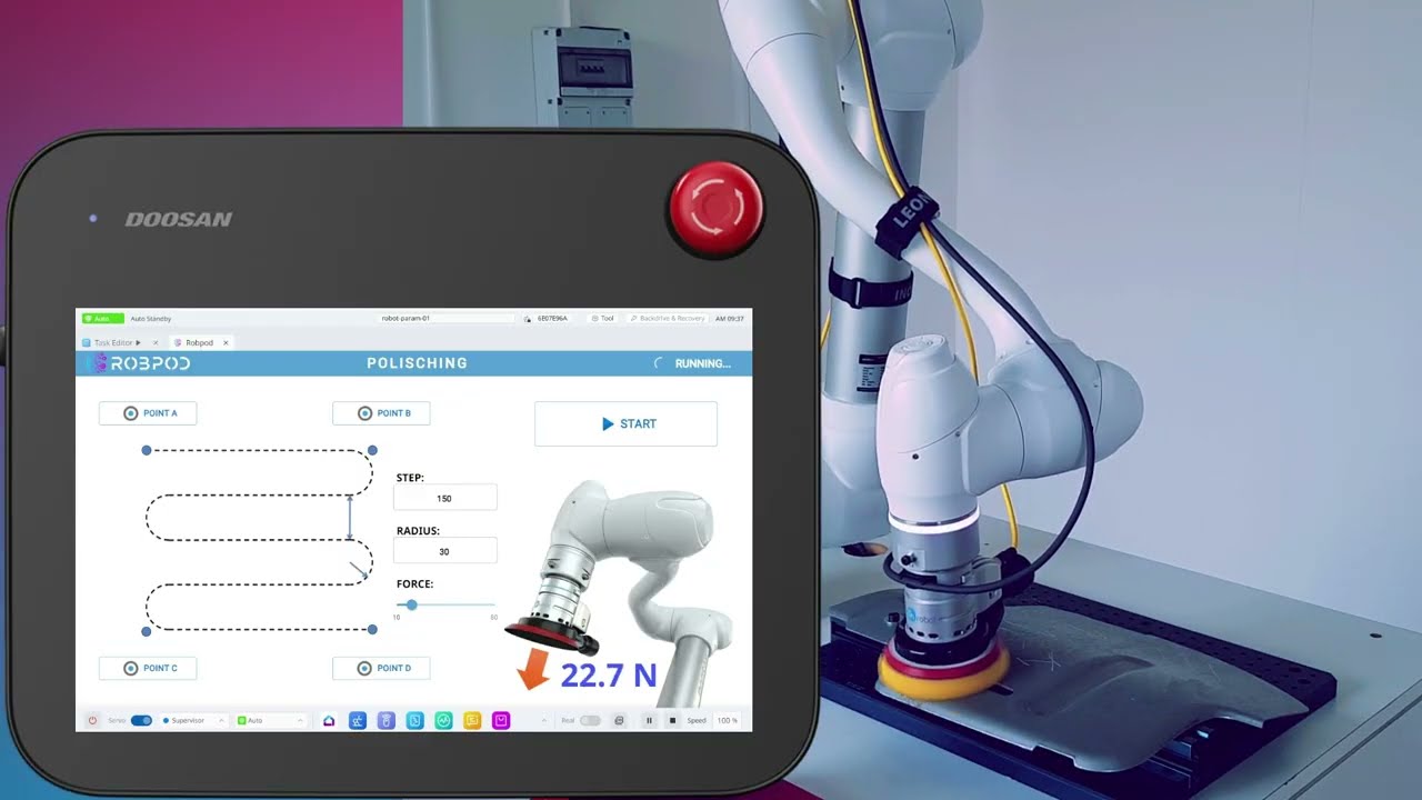 Robpod Studio - Doosan Robotics - HMI Designer with DRL Scripting