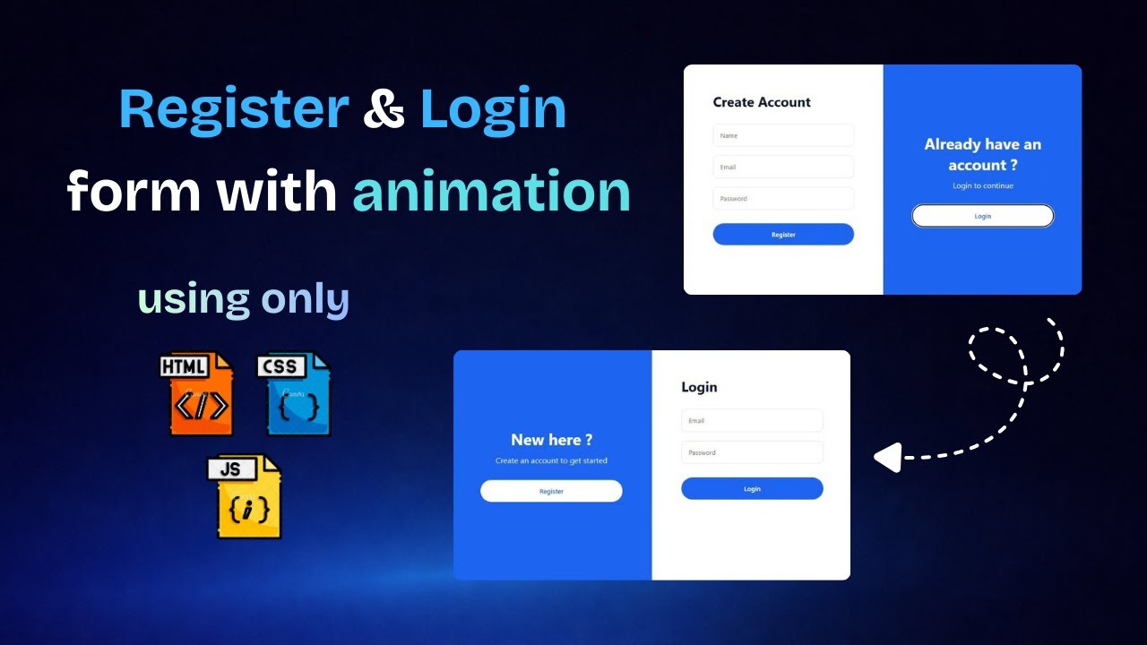 Build a Professional Login & Register UI | HTML CSS JS Tutorial
