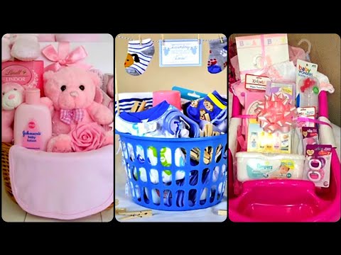 Stylish Diaper Basket Ideas / Diaper Baskets / Diaper Cakes For Baby Shower
