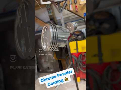 We found our favorite chrome powder coating! #powdercoat #powdercoating #powdercoated #chrome