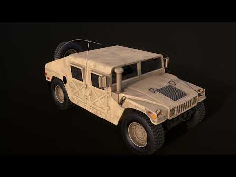 HMMWV M-998M2 Humvee 3D-Model Game Ready
