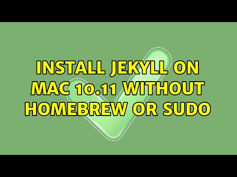 Install Jekyll on Mac 10.11 without homebrew or sudo (2 Solutions!!)