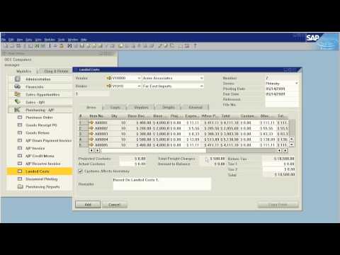 SAP Business One - How To - Landed Cost Adjustments