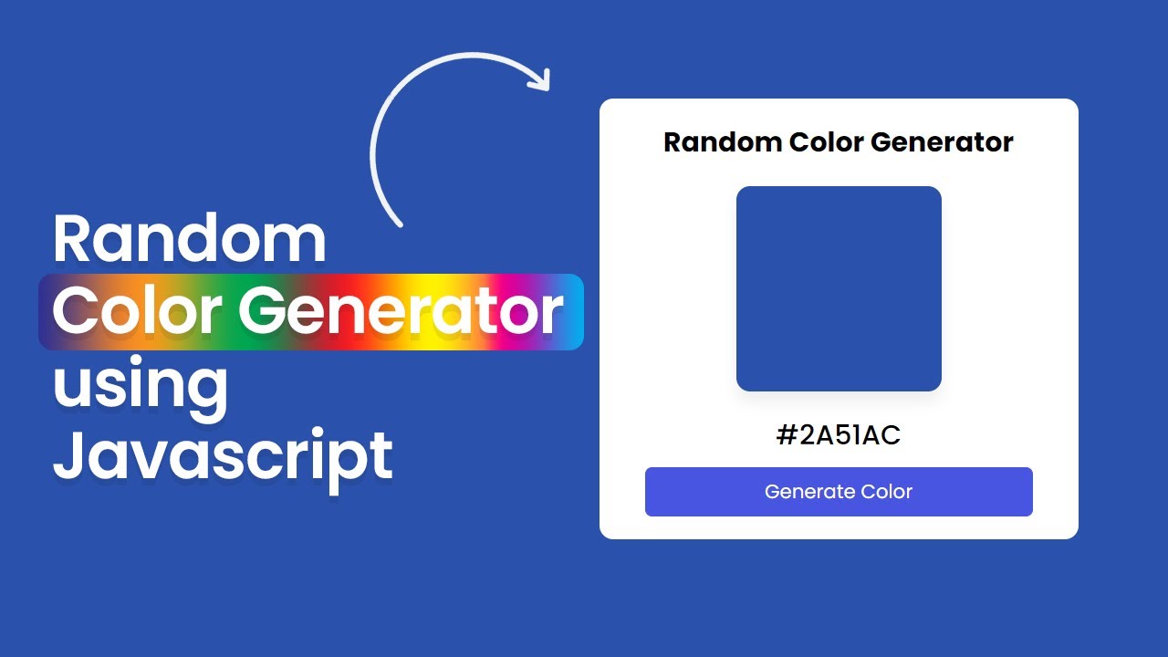 Random Color Generator using Javascript | Javascript Project for Beginner