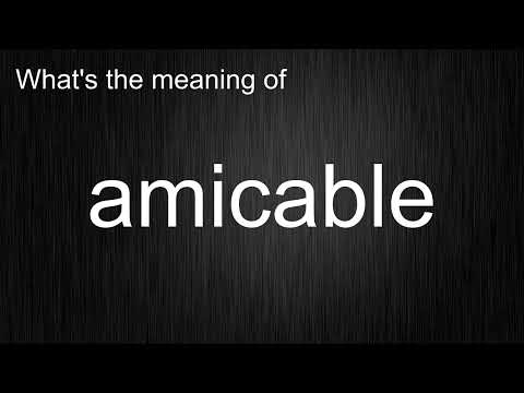 What's the meaning of "Amicable", How to pronounce?