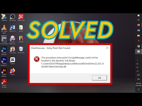 Onedrive error popup Solved - OneDrive.exe entry point not found