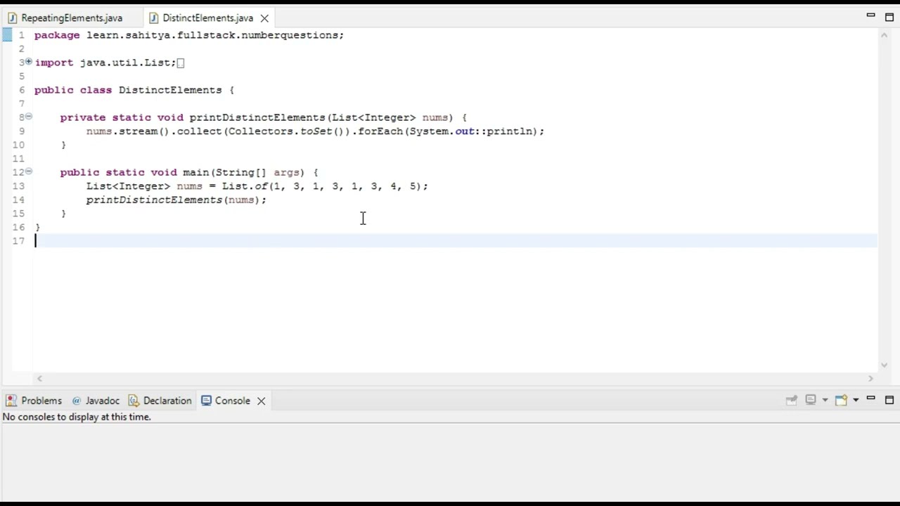 Print Distinct using Java Stream API