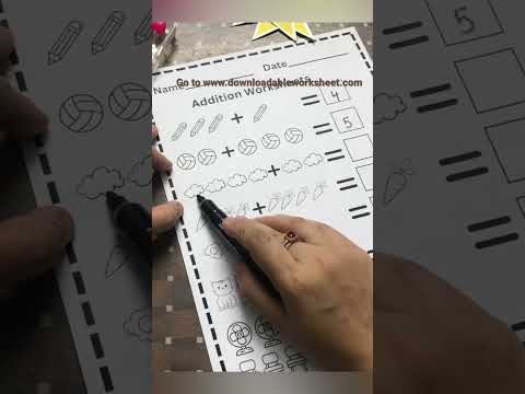 Simple addition worksheets for preschool activities ||Homeschoolers ||Teachers resources #Maths