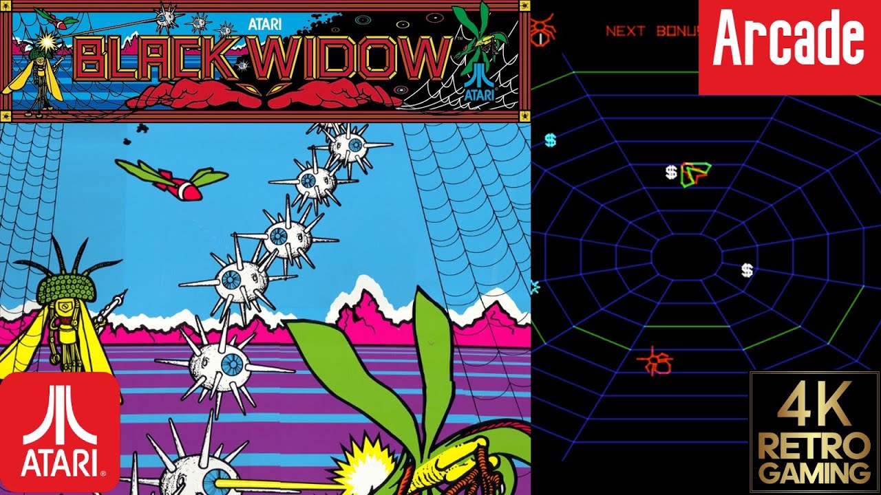 Black Widow Arcade ( Atari 1982 ) 4k Gameplay