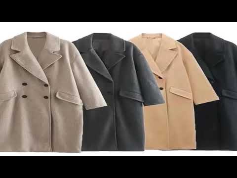 UNIZERA 2023 Winter New Product Women's Fashion and Casual Versatile Flip Collar Double breasted But
